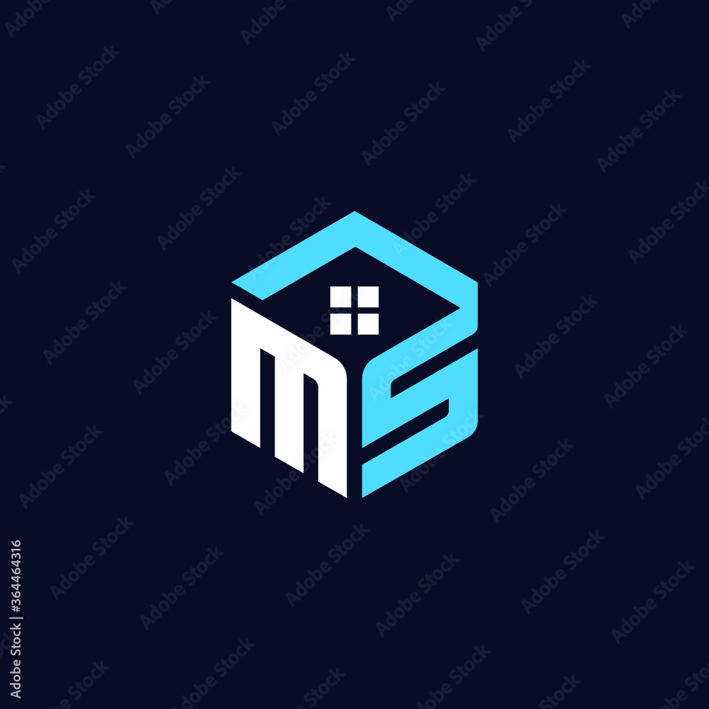 MS Letter Construction and Real Estate Logo Design Vector Unique Stock ...