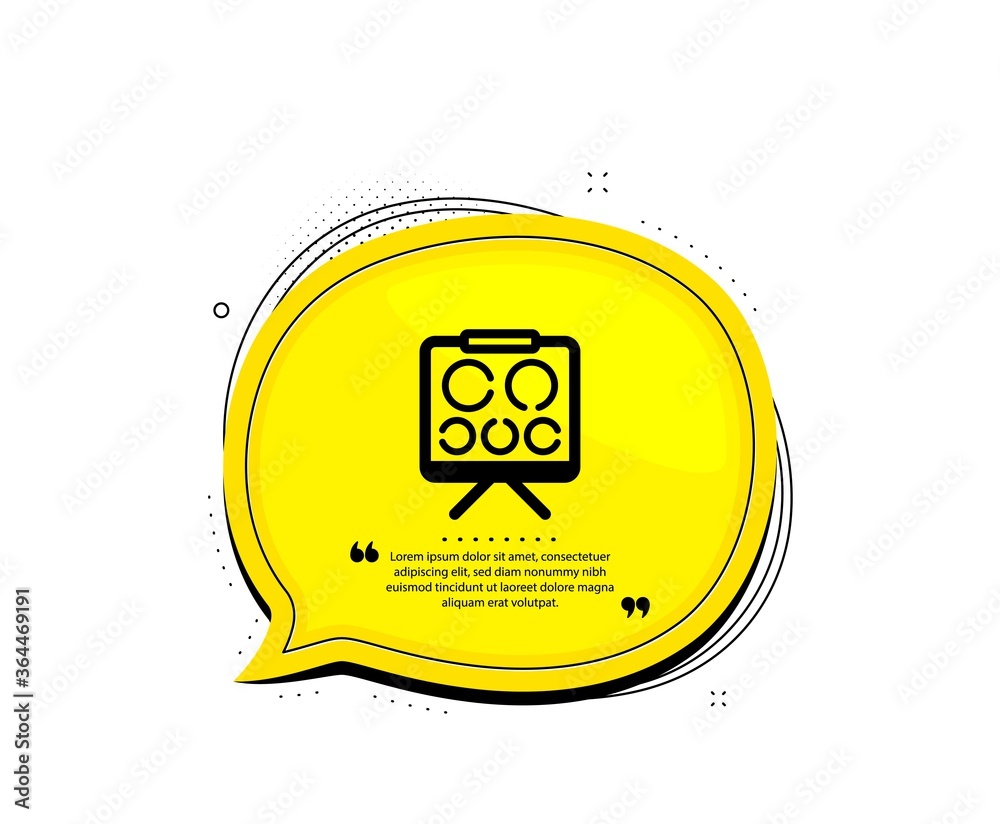 Vision board icon. Quote speech bubble. Oculist eye clinic sign ...