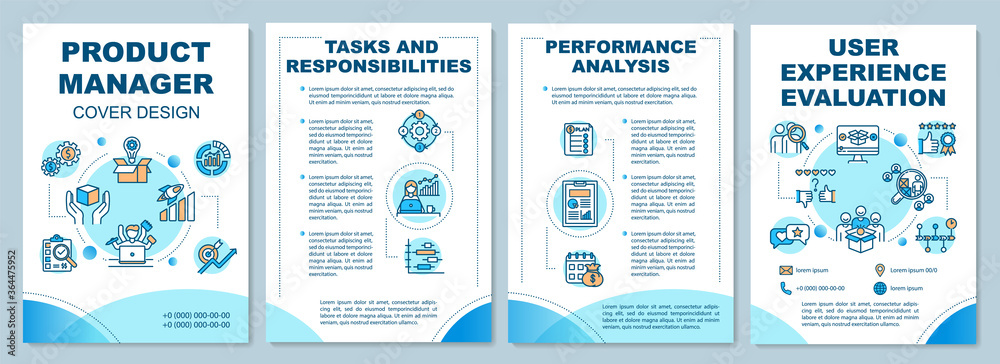 Product manager brochure template. Tasks and responsibilities. Flyer ...