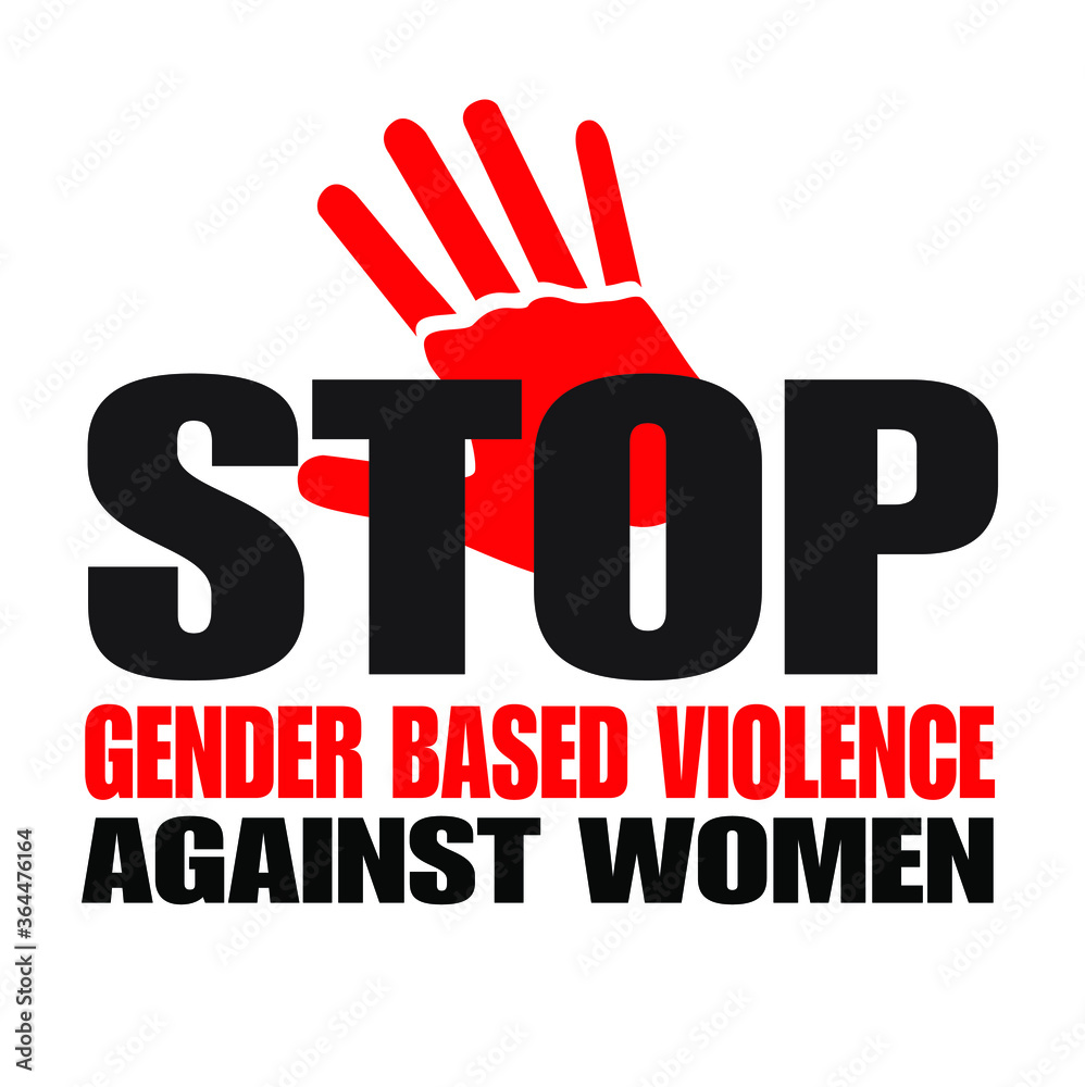 Stop gender based violence against woman icon logo Stock Vector | Adobe ...