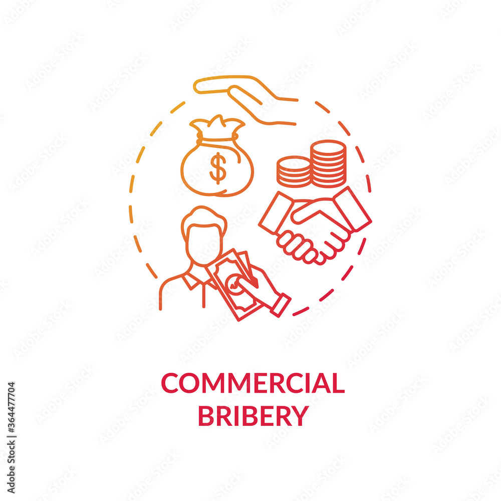 Commercial bribery concept icon. Common corporate crime. Money ...