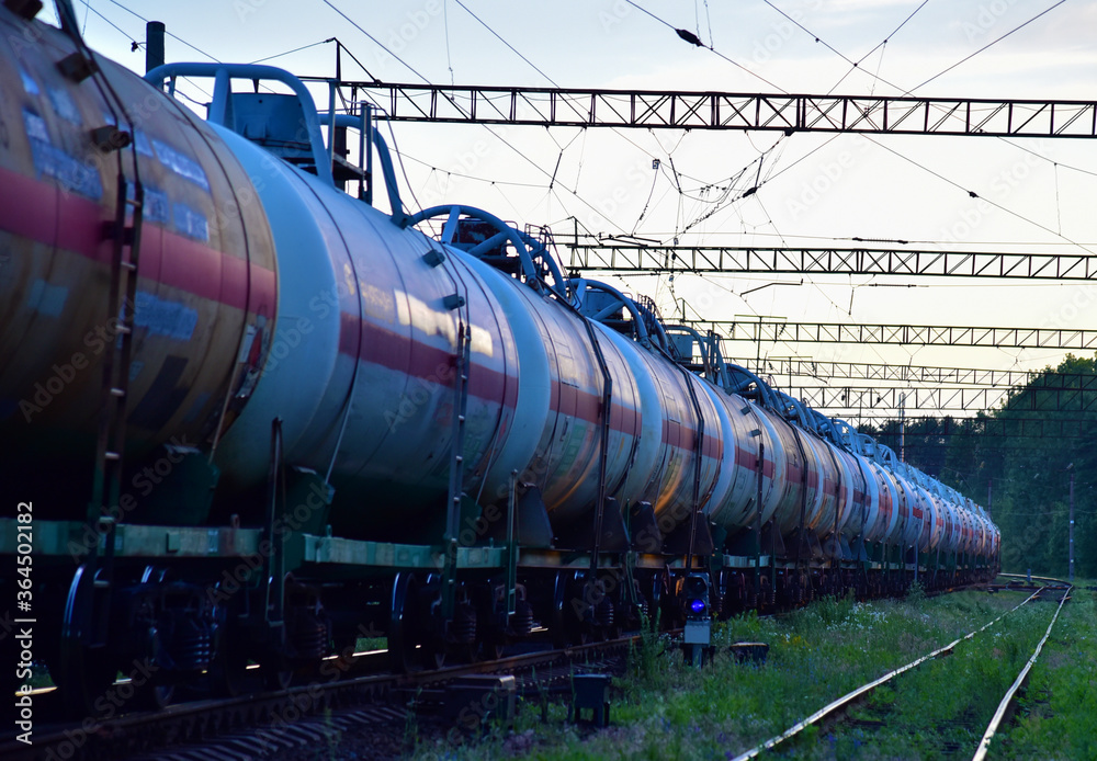 Transport tank car LNG by rail, gas - oil products. LPG transport ...