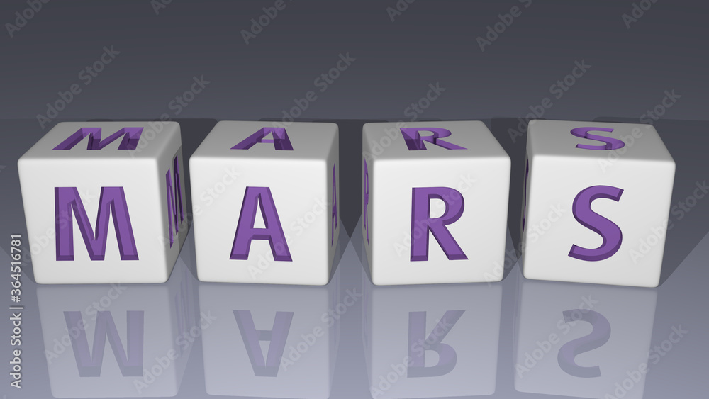 ภาพประกอบสต็อก MARS built by dice letters and color crossing for the ...