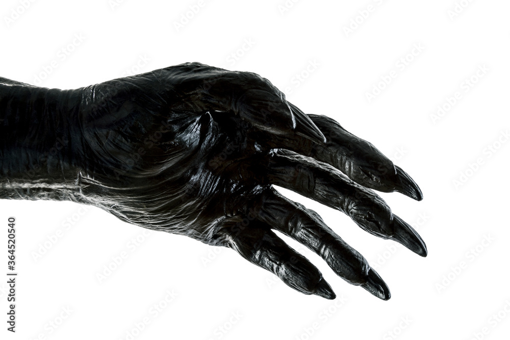 Creepy monster hand isolated on white background with clipping path ...