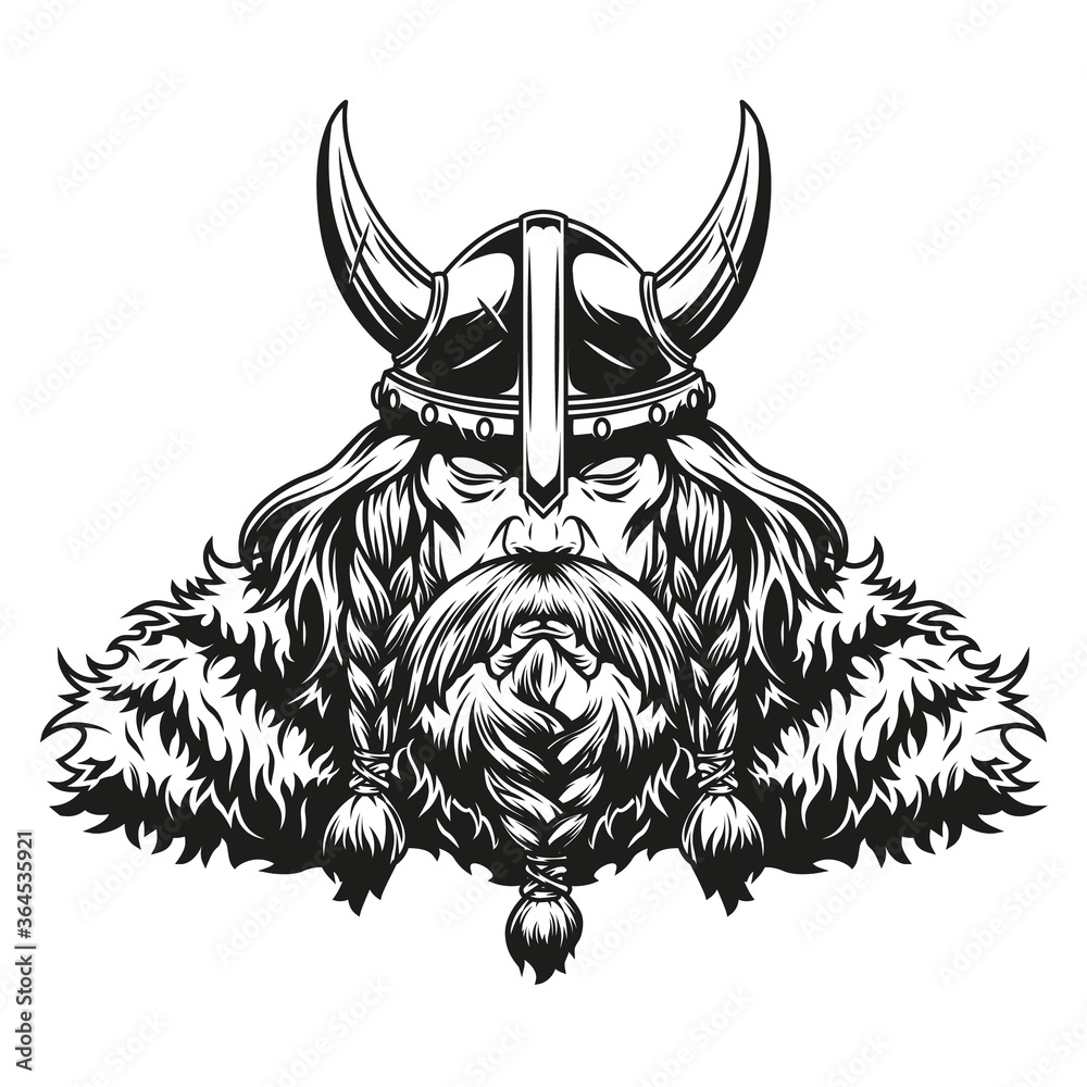 Vintage concept of strong viking warrior Stock Vector | Adobe Stock