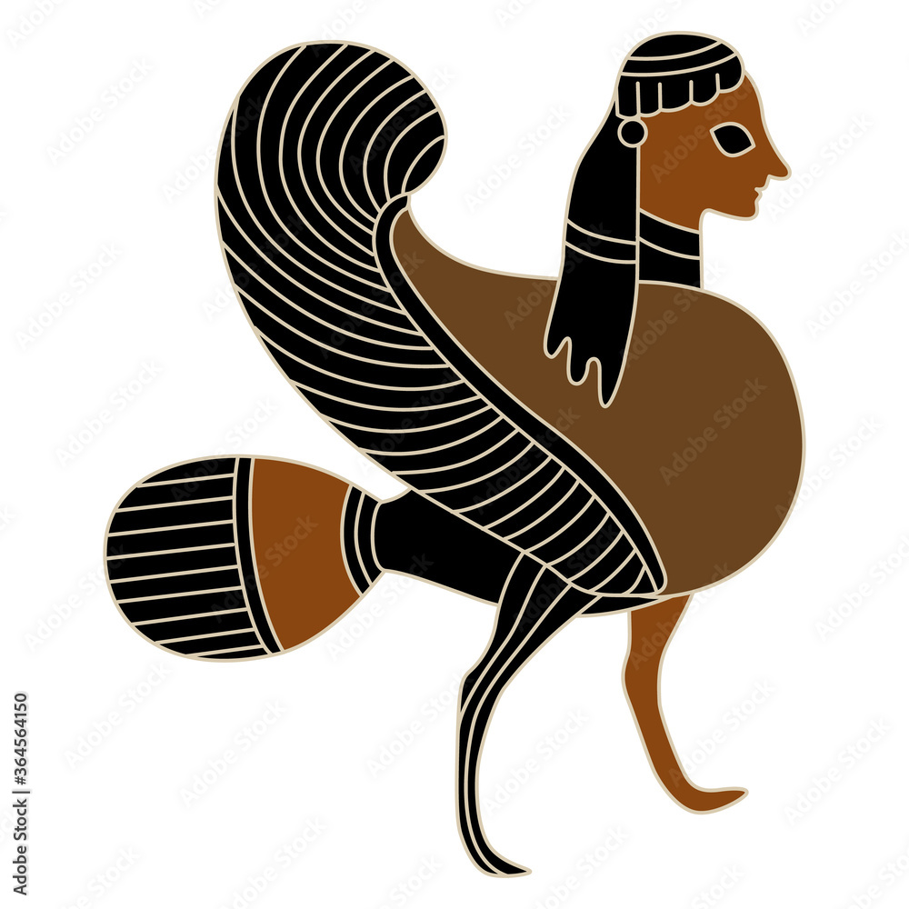 Fantastic lady bird. Female mythological creature. Siren or Harpy ...