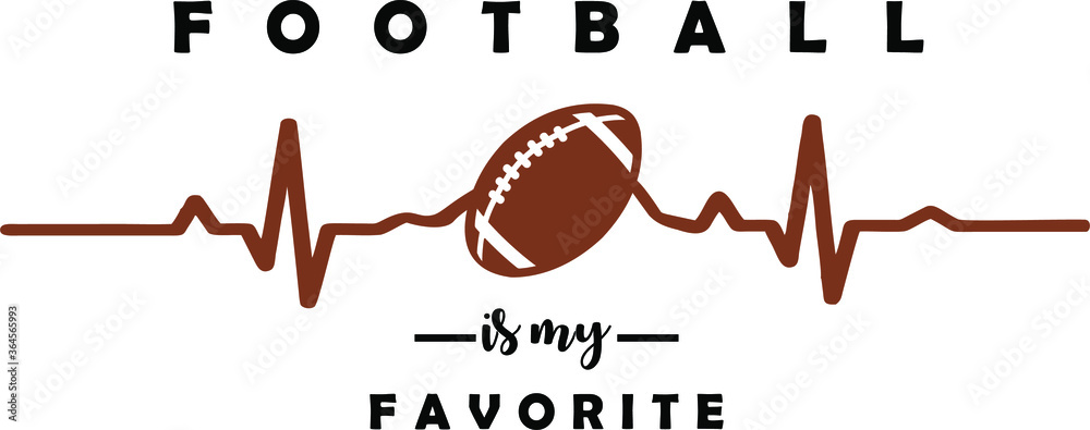 Heart rate pulse line with football BALL. VECTOR Heart rate pulse line ...