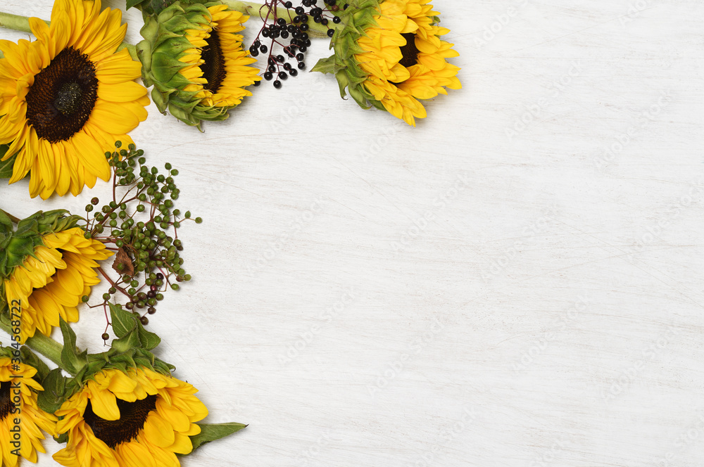 Frame of sunflowers Stock Photo | Adobe Stock
