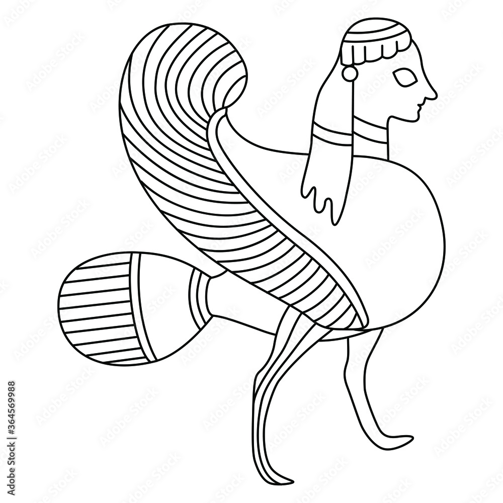 Fantastic lady bird. Female mythological creature. Siren or Harpy ...