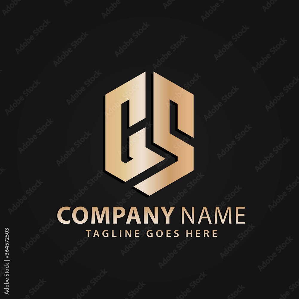3D Gold Letter CS Shield Real Estate Modern Company Abstract Logos ...
