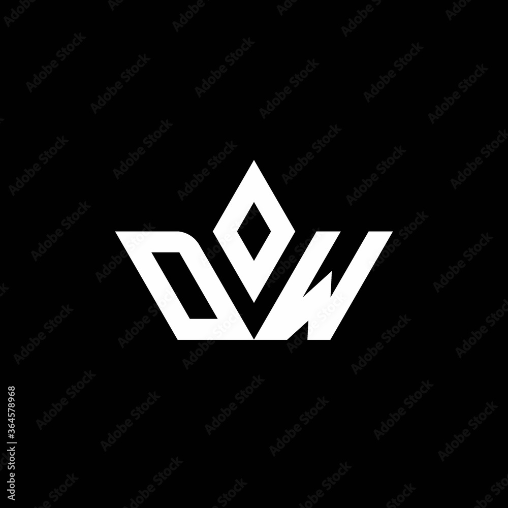 DW monogram logo with crown shape luxury style Stock Vector | Adobe Stock