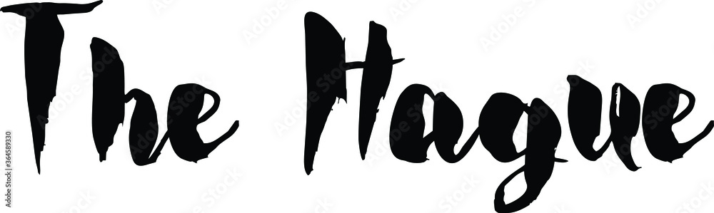 Capital City Name "The Hague" Hand Written Typography word modern ...