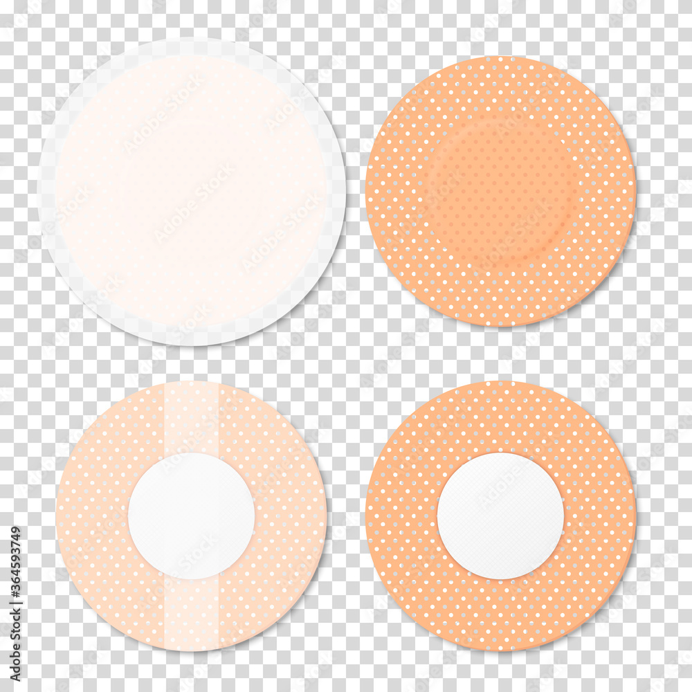 Vector 3d Realistic Medical Patch Icon Set Closeup Isolated on ...