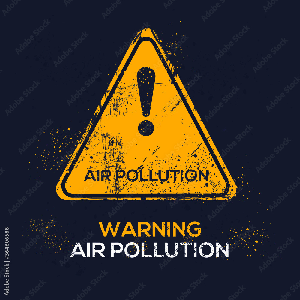 Warning sign (air pollution), vector illustration. Stock Vector | Adobe ...