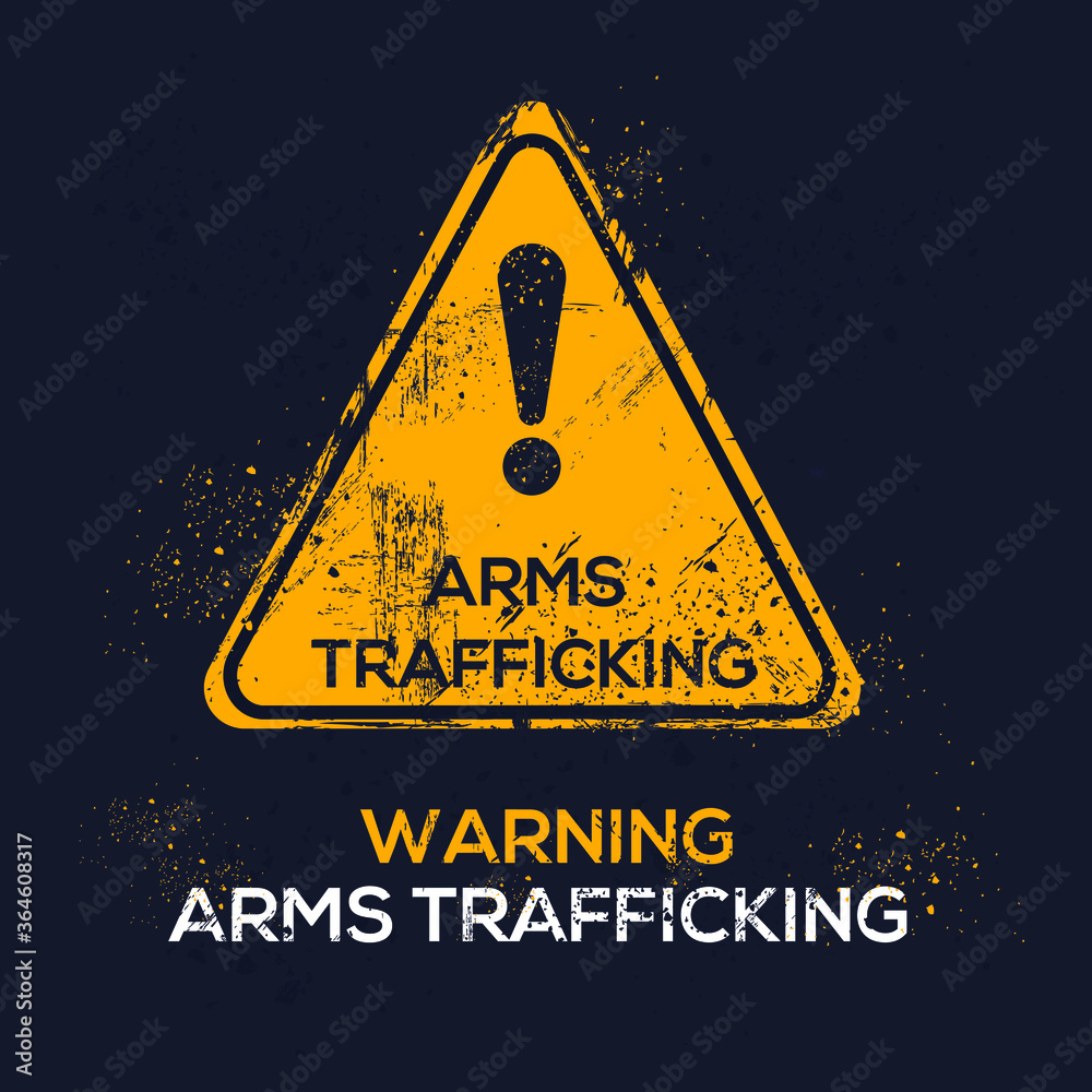 Warning sign (arms trafficking), vector illustration. Stock Vector ...