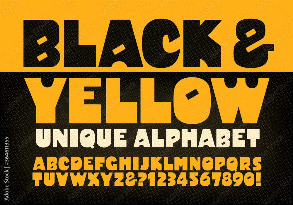 A Unique Bold Poster Style Alphabet with Unusual Letter Forms Stock ...