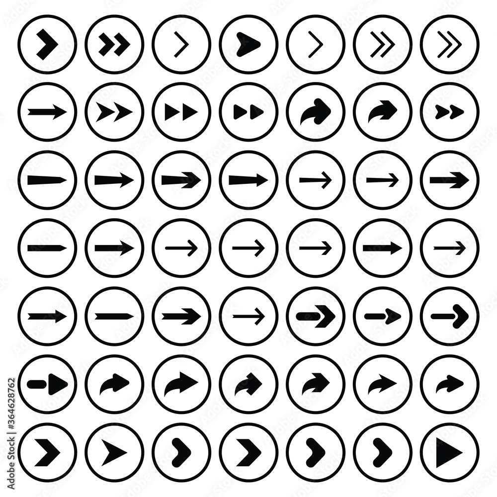 arrow sets icon vector symbol isolated illustration white background ...