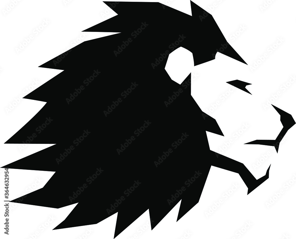 Simple Shape of Lion Head Vector Design Stock Vector | Adobe Stock