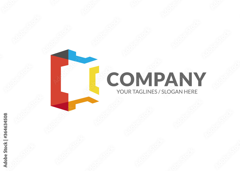 simple square box for software,app, IT logo design, hidden box ...