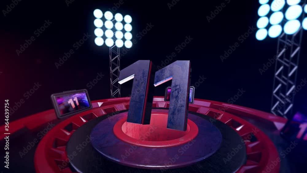 NUMBER 11, Top Ten Numbers Animation , Rendering, Background, rendering ...