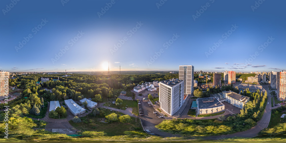 Clear sky environment map of summer weather. Full 360 Degree Aerial ...