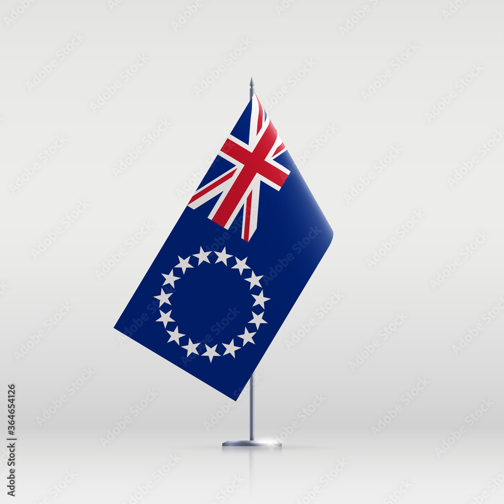 Cook island flag state symbol isolated on background national banner ...