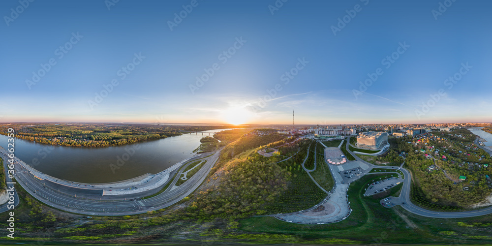 Clear sky environment map of summer weather. Full 360 Degree Aerial ...