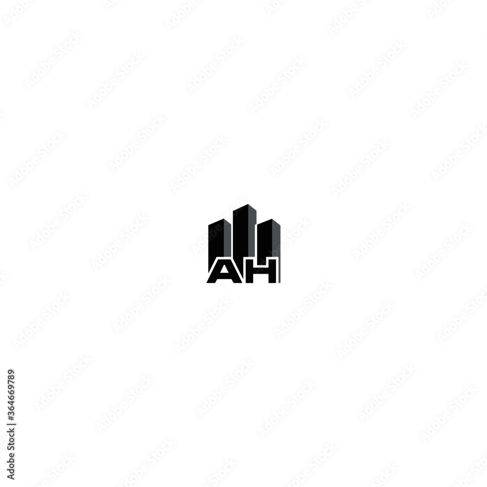 Building With Letter AH Monogram Logo Design.Initial logo concept with ...