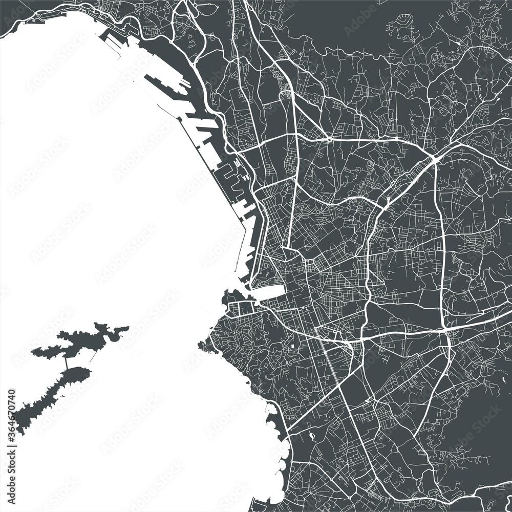 Marseille map. Marseille city map poster. Map of Marseille street ...