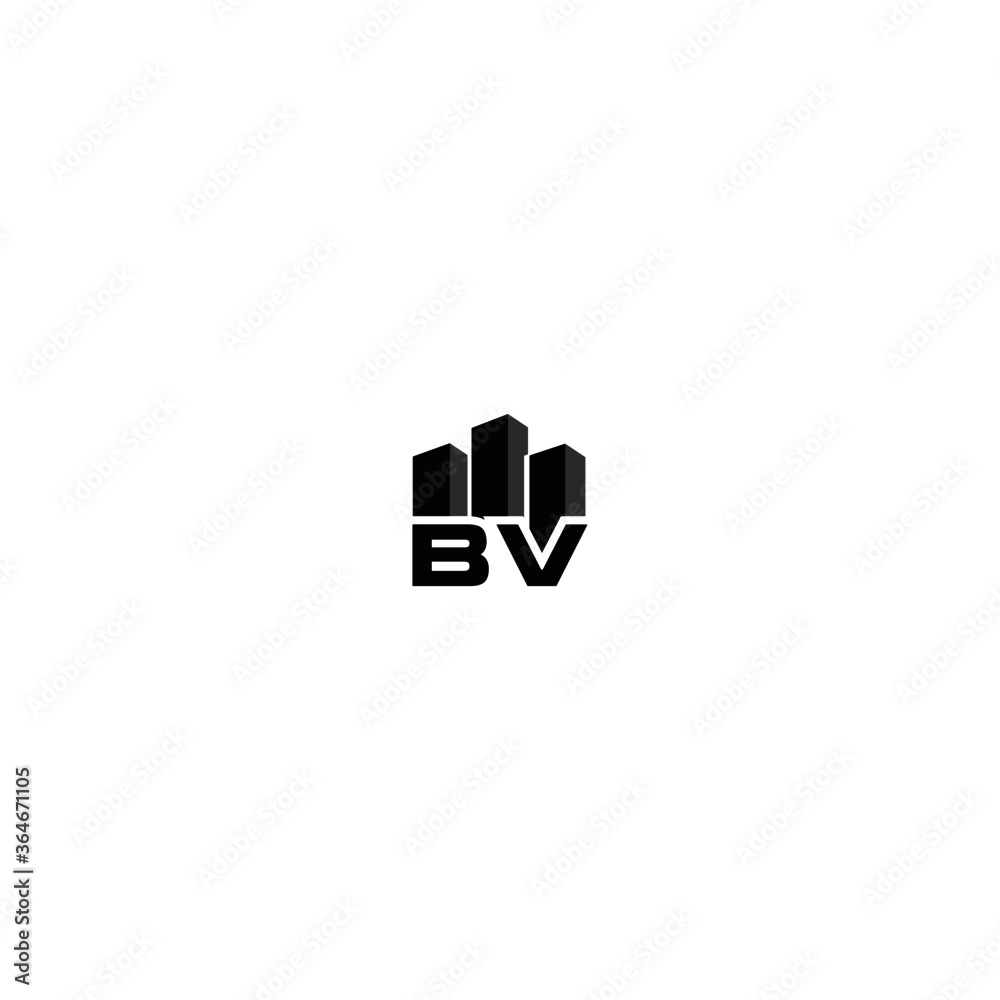 Building With Letter BV Monogram Logo Design.Initial logo concept with ...