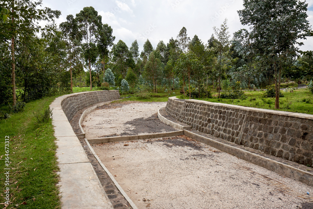 New stormwater drainage canal in Rwanda Stock Photo | Adobe Stock