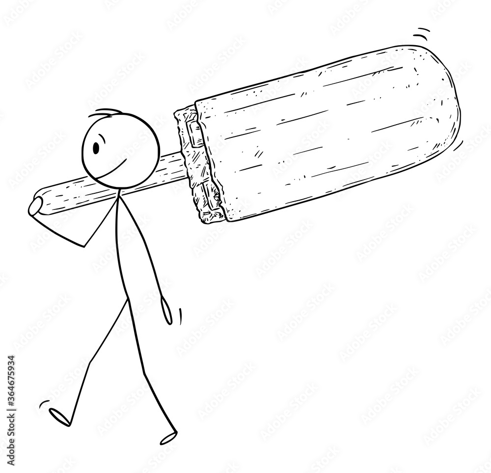 Vector cartoon stick figure drawing conceptual illustration of small ...