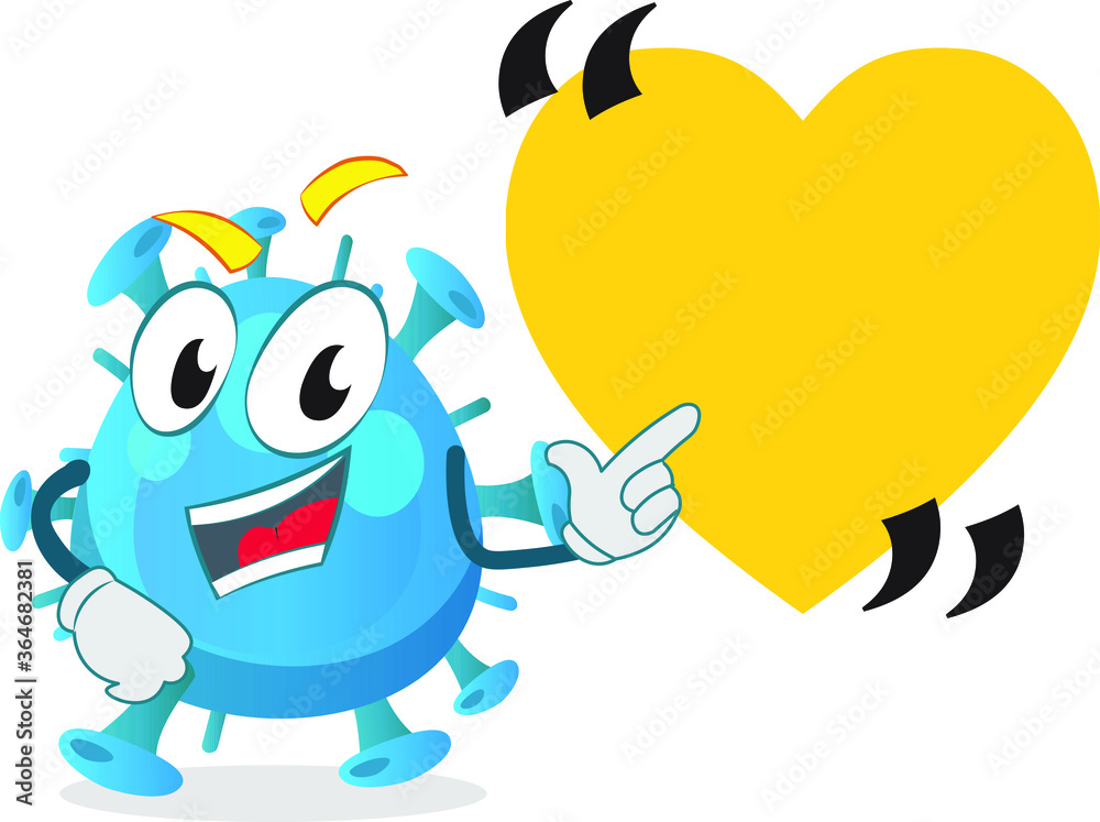 Funny Cartoon virus template character presentation use it for ...