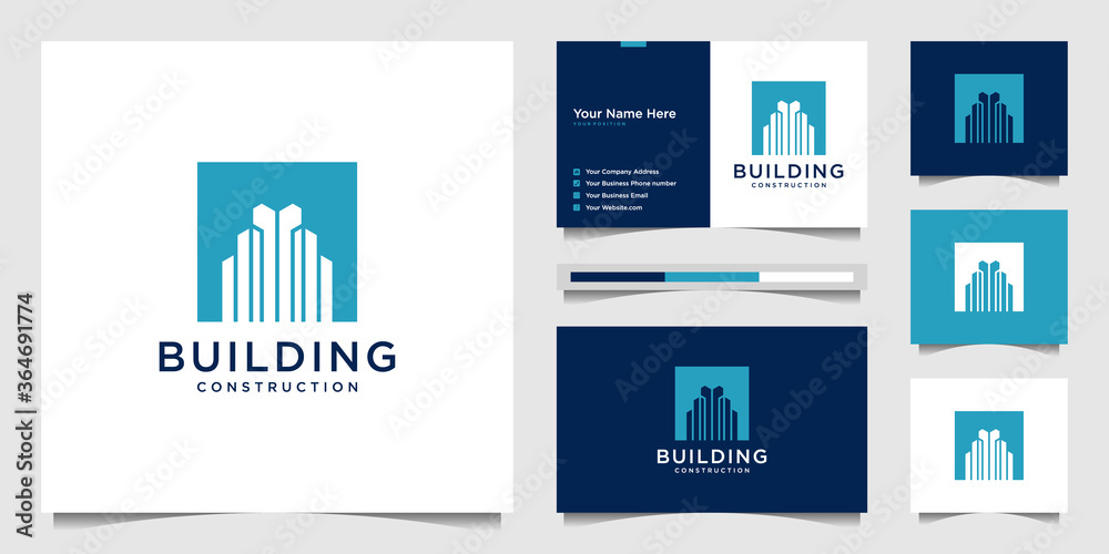 Building logo design with modern concept. city building construction ...