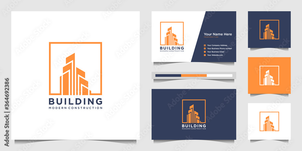 Building logo design with modern concept. city building construction ...