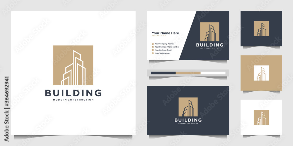 Building logo design with modern concept. city building construction ...