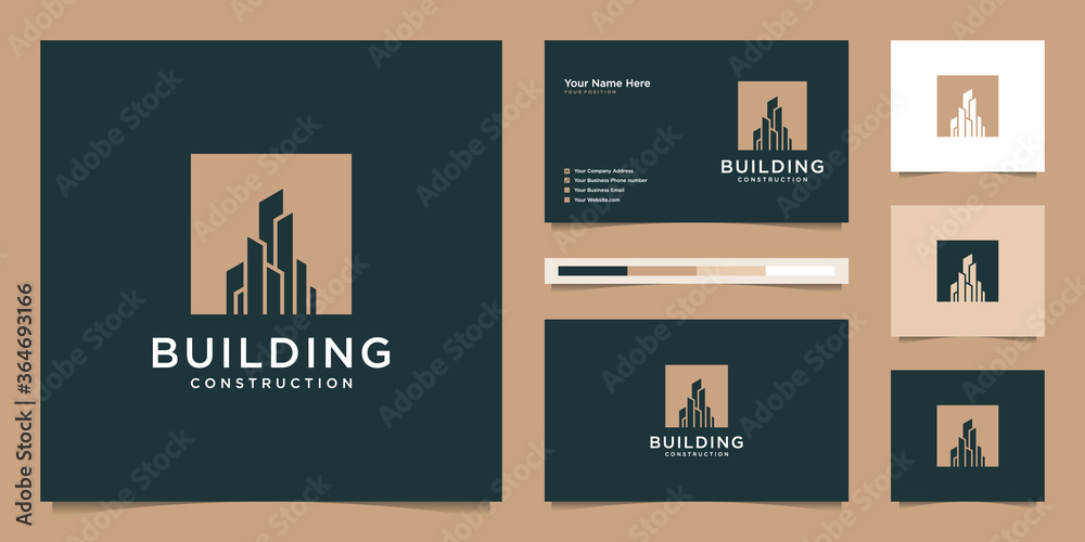 Building logo design with modern concept. city building construction ...