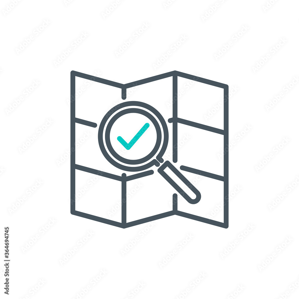 Ilustração do Stock: pointer cursor with magnifier glass outline flat ...