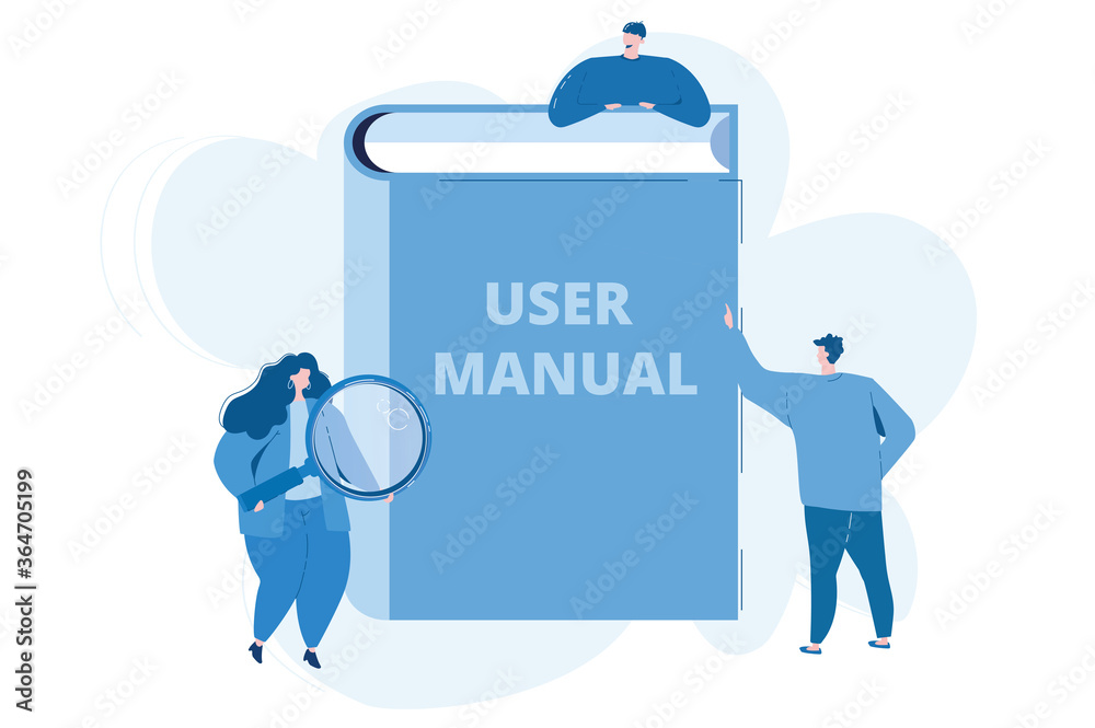 User manual, Document specification requirements, Vector illustration ...
