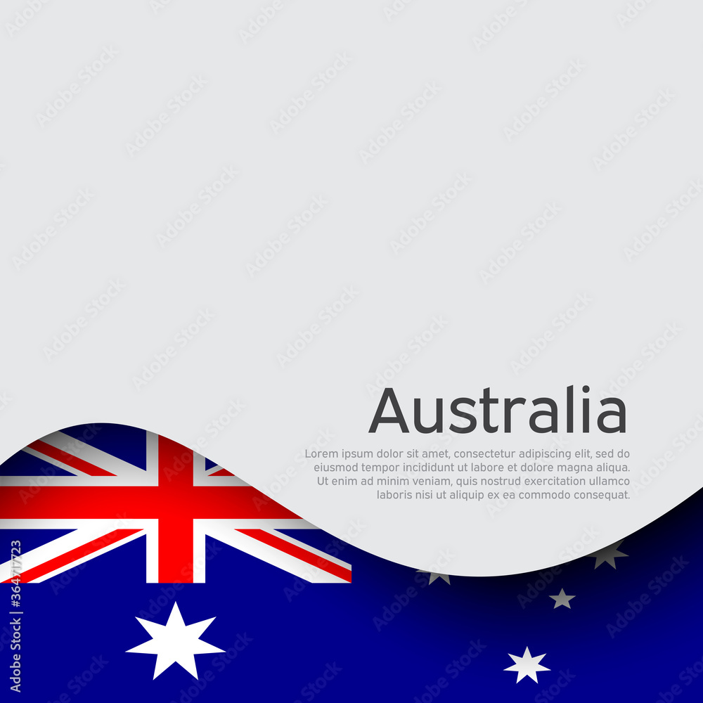 Australia flag on a white background. National poster design. Business ...