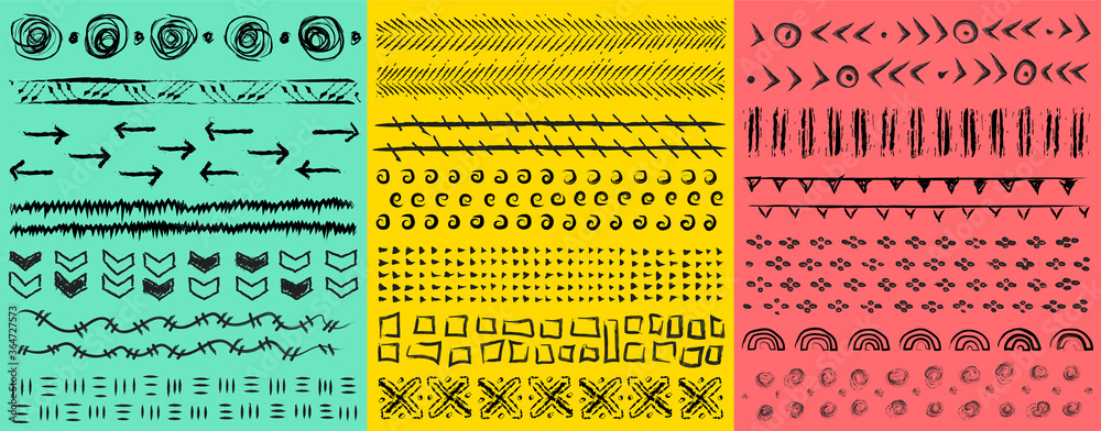 large hand-drawn kit artistic universal patterns with abstract spots ...