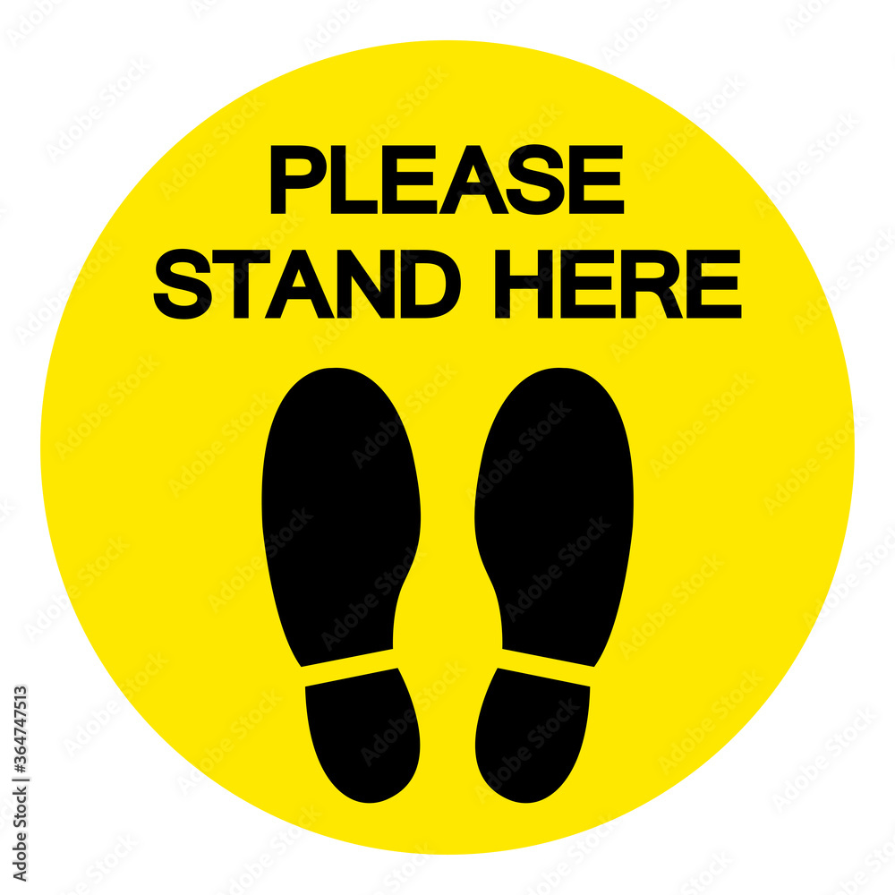 Please Stand Here Symbol, Vector Illustration, Isolated On White ...