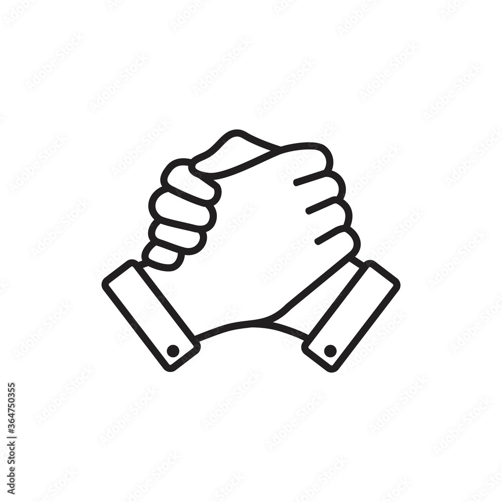 Soul brother handshake icon line, thumb clasp handshake vector ...