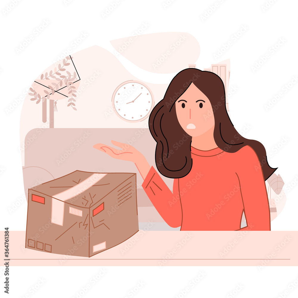 Bad delivery services dissatisfied customer vector illustration cartoon ...