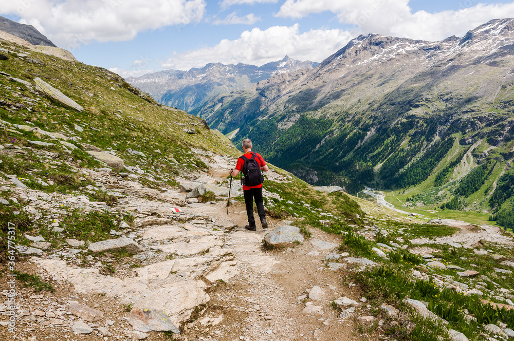 Val Roseg, Ova da Roseg, Rosegbach, Rosegtal, Hochtal, Wanderweg ...
