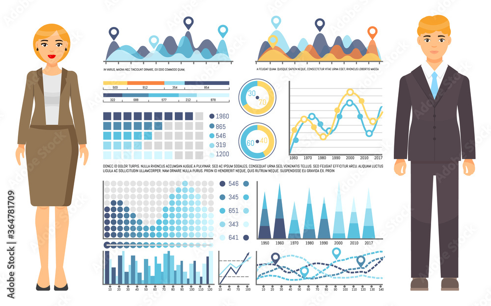 Businesswoman with businessman wearing office dresscode, suit, costume ...