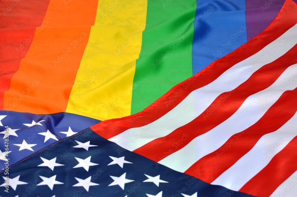 LGBT flag USA. Rainbow flag. Symbol of pride and tolerance Stock Photo ...