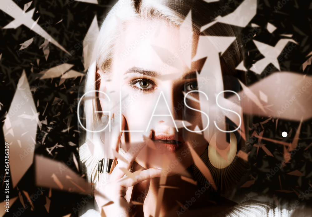 Shattered Glass Dispersion Effect Mockup Stock Template | Adobe Stock