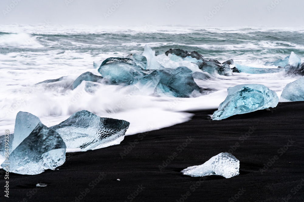 Long exposure images of ice and surf on the Diamond Beach ...