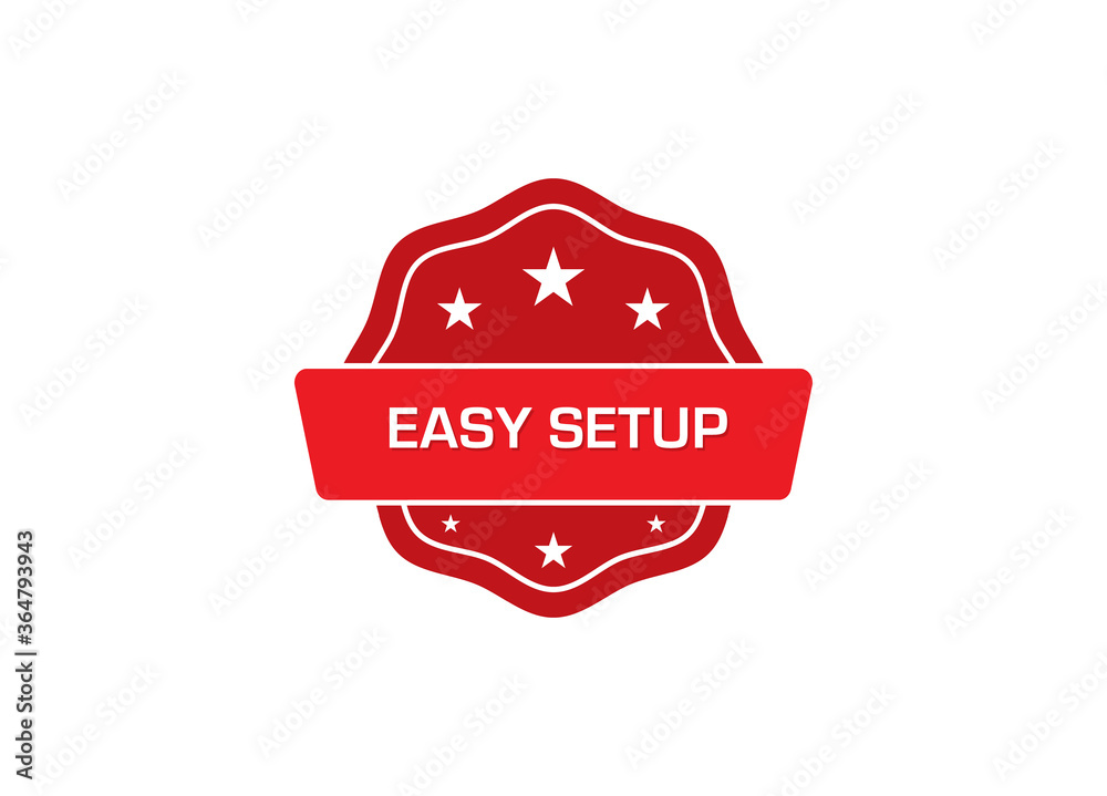 Easy Setup label sticker, Easy SetupBadge Sign Stock Vector | Adobe Stock
